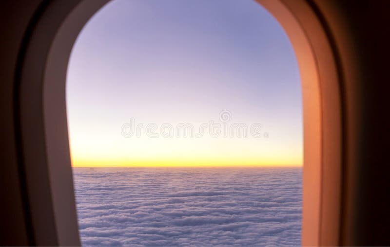 Sunset Sky View from Airplane Stock Photo - Image of environment ...