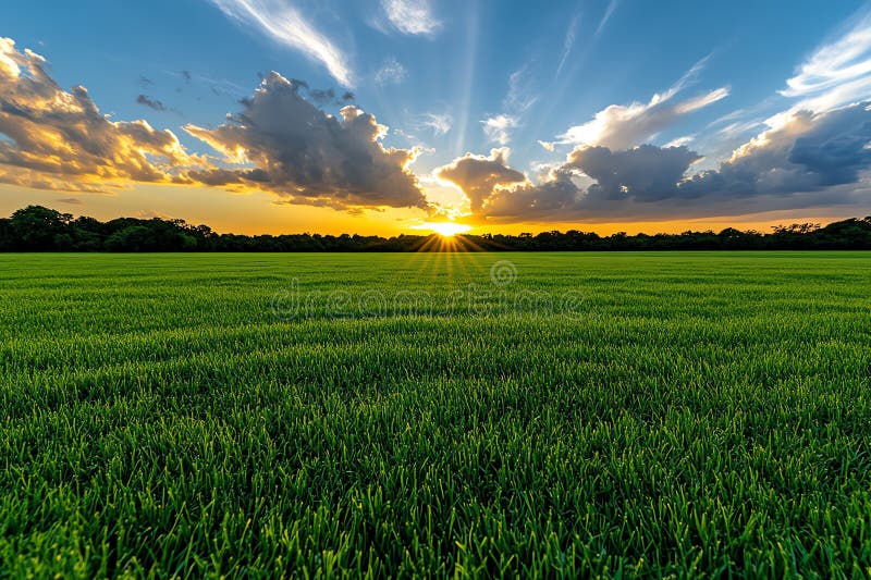Sunset Sky with a Wide-angle View is Highlighted in a Panoramic Photo ...