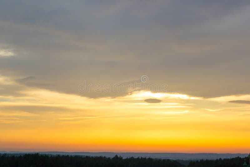 Sunset, Sky Yellow. Dramatic Sunset and Sunrise Sky. Stock Image ...