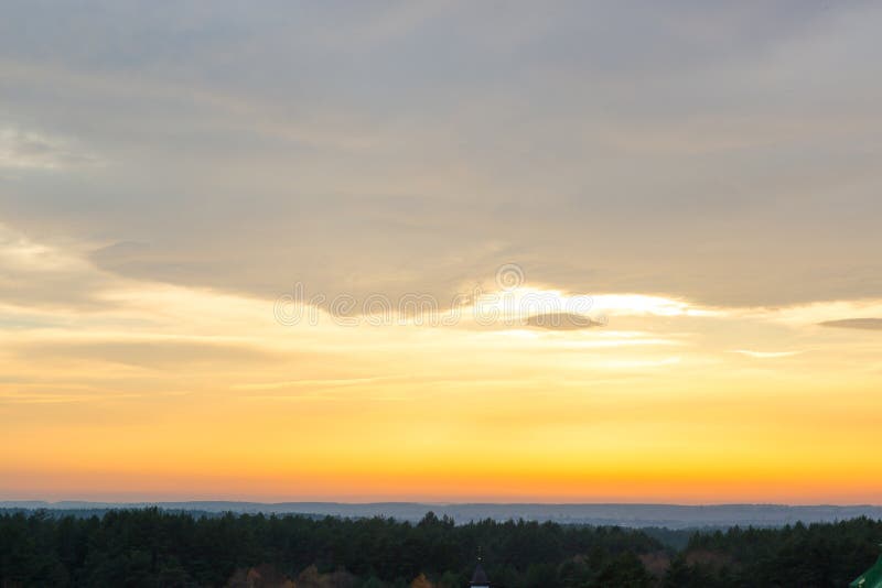 Sunset, Sky Yellow. Dramatic Sunset and Sunrise Sky. Stock Photo ...