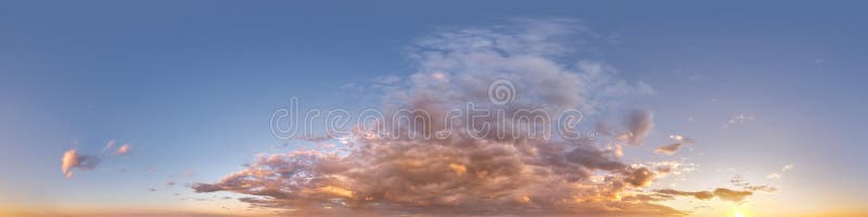 Sunset Skydome with Evening Clouds As Seamless Hdri 360 Panorama View ...