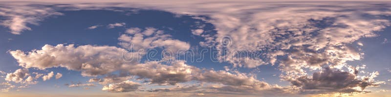 Sunset Skydome with Evening Clouds As Seamless Hdri 360 Panorama View ...