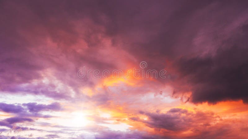 Sunset Soft Purple Sky Gorgeous Panorama Natural Sunset Bright Dramatic ...