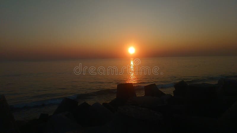 The Sunset at Somnath stock photo. Image of somnath - 333375366