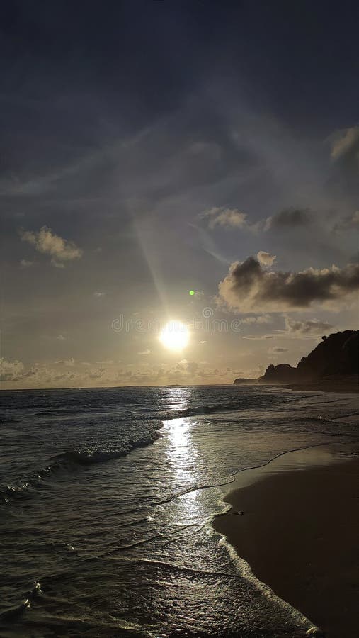 Sunset on the South Coast Indonesia Stock Photo - Image of wave ...