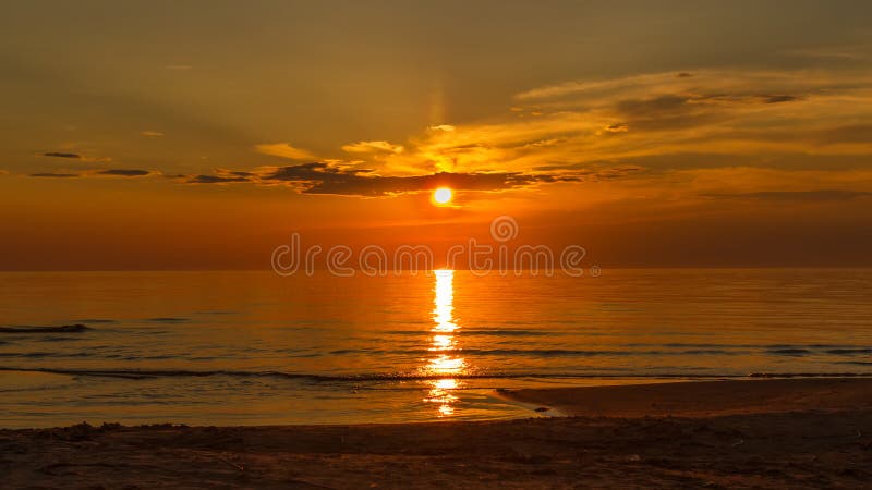 Sunset on the South Side of Lake Ladoga Stock Image - Image of clouds ...
