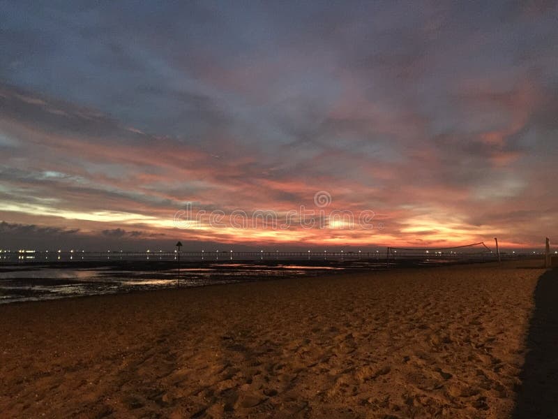 Sunset St Southend-on-Sea, Essex, England Stock Image - Image of coast ...
