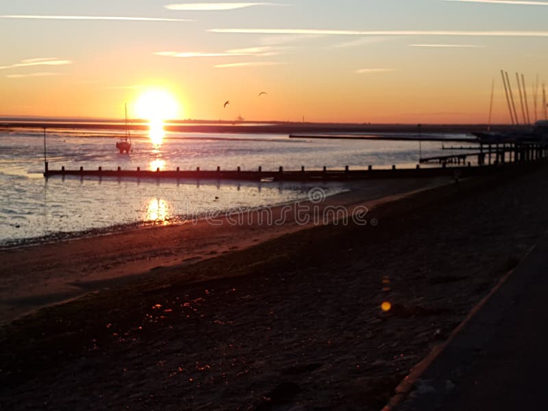 Sunset at Southend-on-Sea, Essex, England Stock Photo - Image of ...