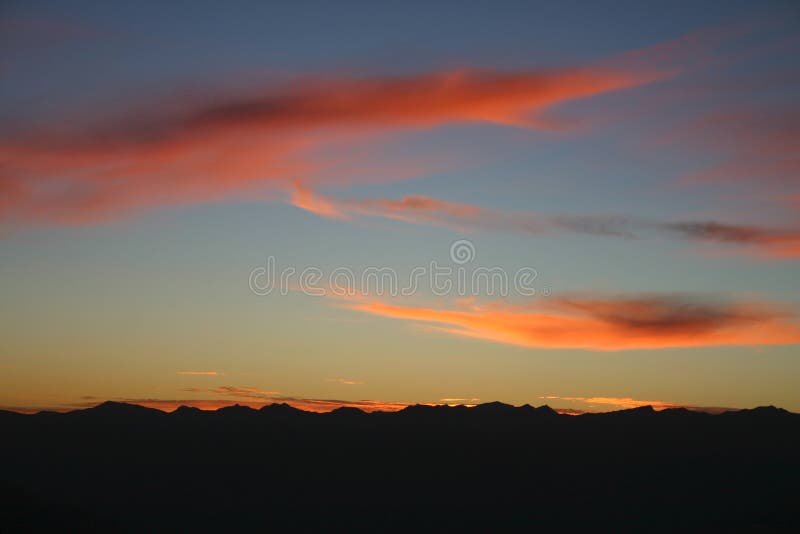 Sunset at Southern Alps stock photo. Image of outside - 5232008