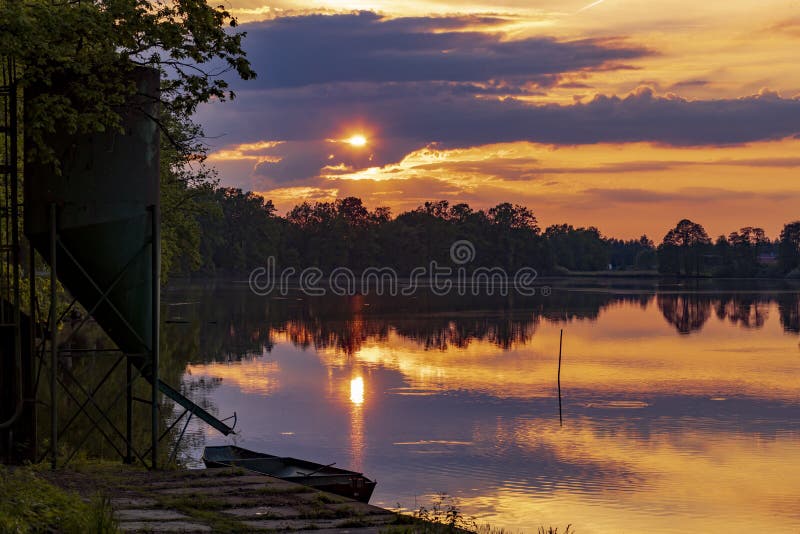 Sunset in Southern Bohemia, Czech Republic Stock Image - Image of ...
