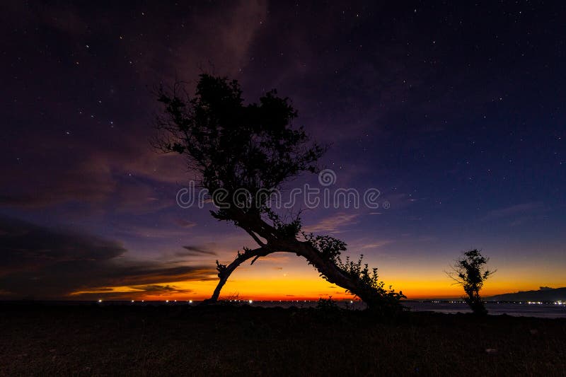 Sunset and stars stock image. Image of bright, smile - 163443191