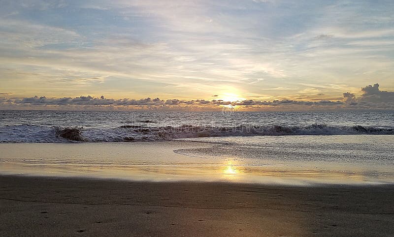 Sunset start stock image. Image of sand, nature, ocean - 168569401