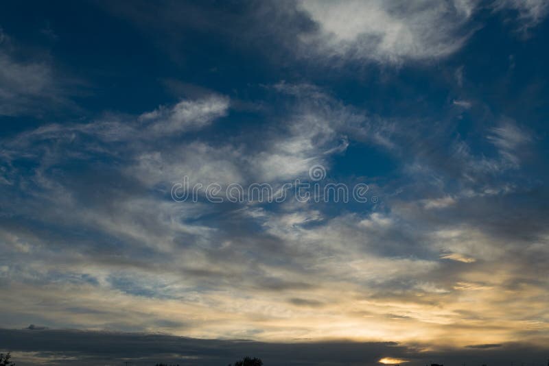 Sunset before the storm stock photo. Image of background - 97348150