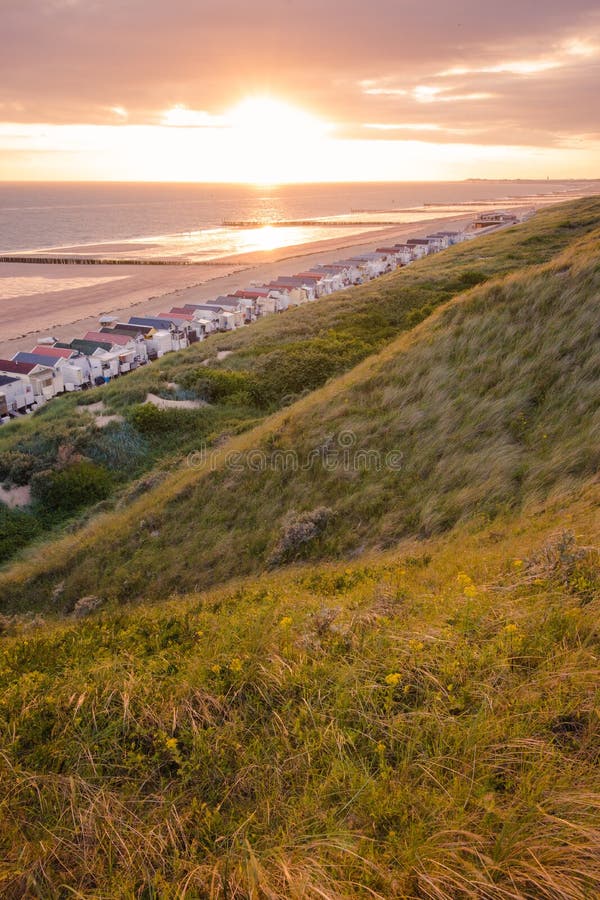 Sunset and Stormclouds at the Dutch Coast , Netherlands Stock Image ...