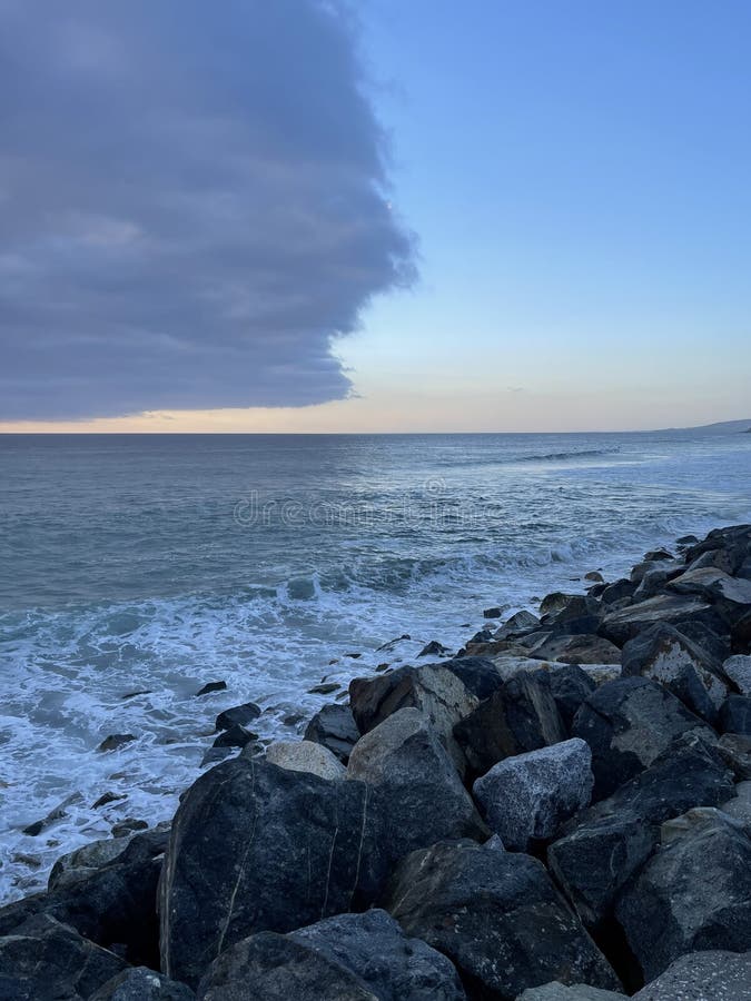 Sunset at Strands beach stock image. Image of dana, beach - 267960171