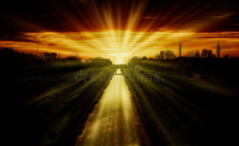 Sunset by a Stream in the Ozarks Mountains of Missouri Stock Photo ...