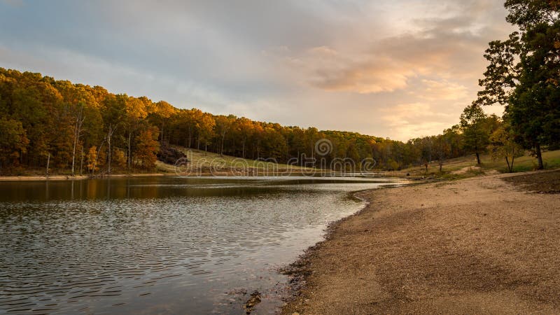 Sunset by a Stream in the Ozarks Mountains of Missouri Stock Photo ...