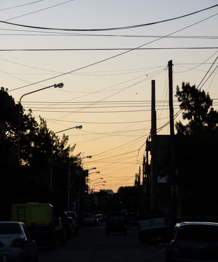 Sunset in the street stock image. Image of outdoors - 132759277