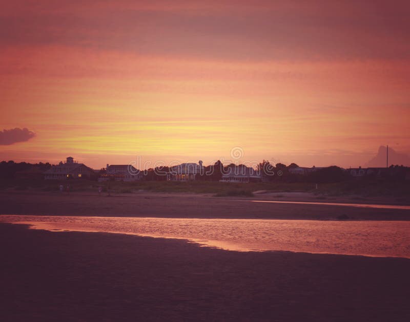 Sunset on Sullivan S Island Stock Image - Image of charleston, sullivan ...