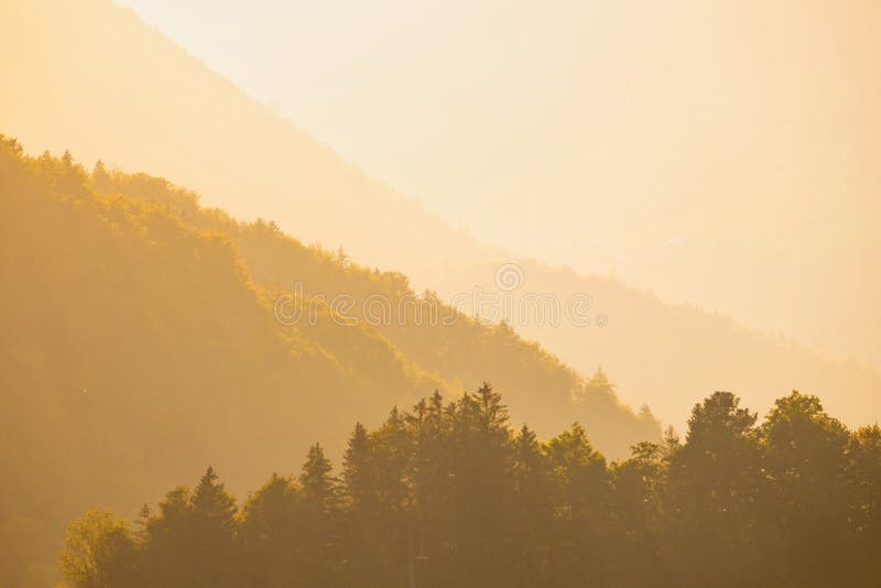 Sunset Summit the Alps in Glorious Golden Light Stock Image - Image of ...