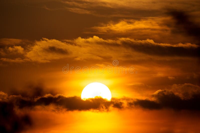 Sunset with Sun Clouds Over Clouds Stock Image - Image of landscape ...