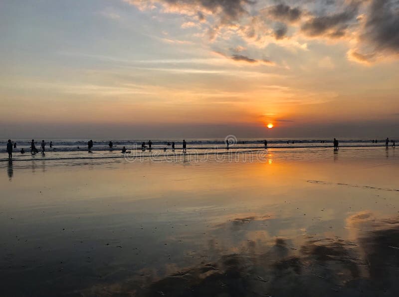 Sunset stock image. Image of kuta, beach, sunset - 263665877