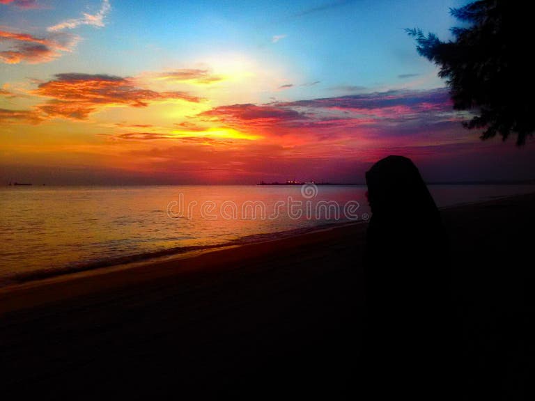 Sunset stock photo. Image of puteri, melaka, pantai, sunset - 75899650