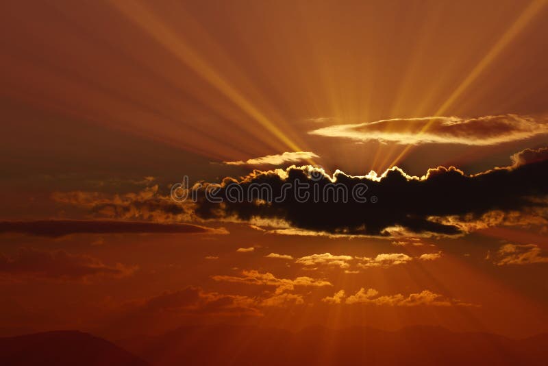 Sunset sun ray light shine stock image. Image of background - 263352063
