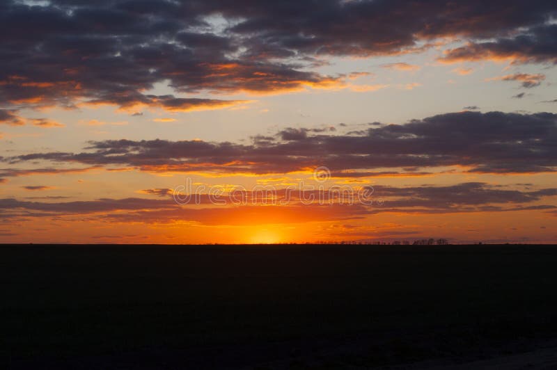 Sunset Sun. Red Sky and Clouds Stock Photo - Image of nature, orange ...