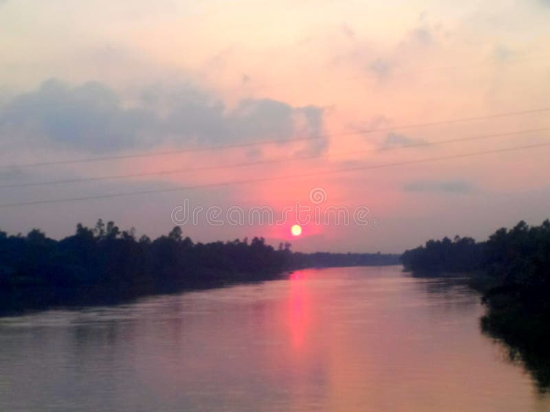 Sunset stock image. Image of river, sunset, like - 43363563