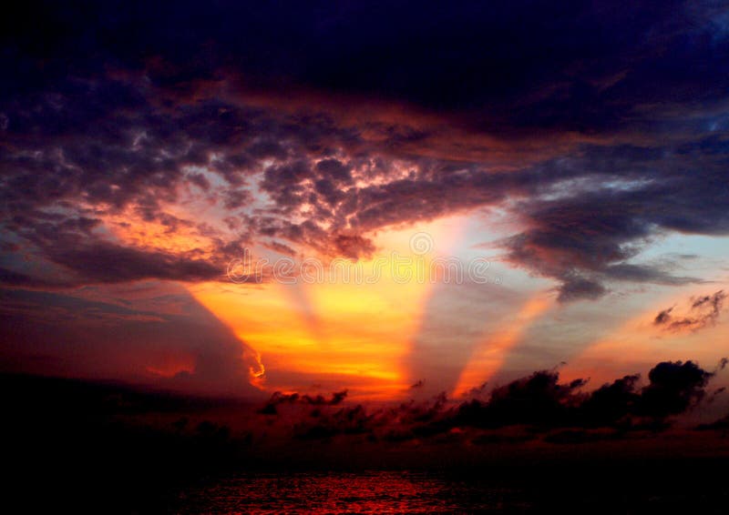 Sunset and Sunlight with Beautiful Shadows Stock Image - Image of ...