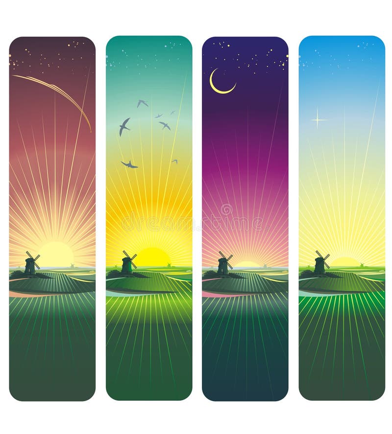 Sunset and sunrise stock vector. Illustration of evening - 13200914