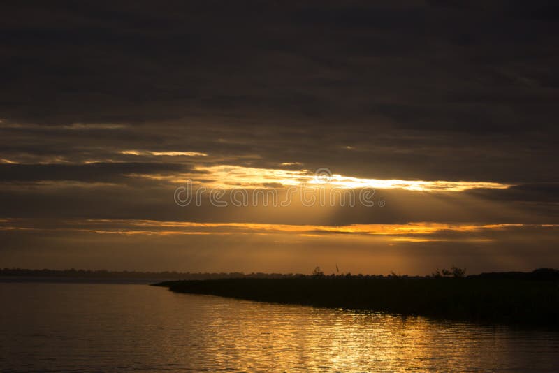 Sunset Sunrise at Amazon River Jungle Stock Photo - Image of magical ...