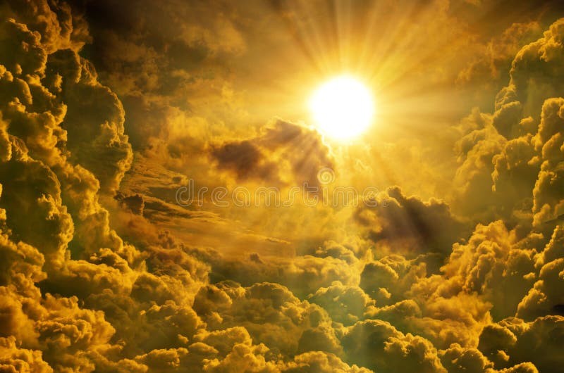 Sunset / Sunrise with Clouds, Light Rays Stock Image - Image of color ...