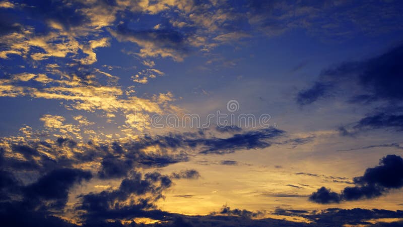 Sunset, Sunrise with Clouds. Yellow Warm Sky Background Stock Image ...