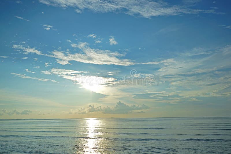 Sunset and Sunrise with Dramatic Sky Over Ocean Stock Photo - Image of ...