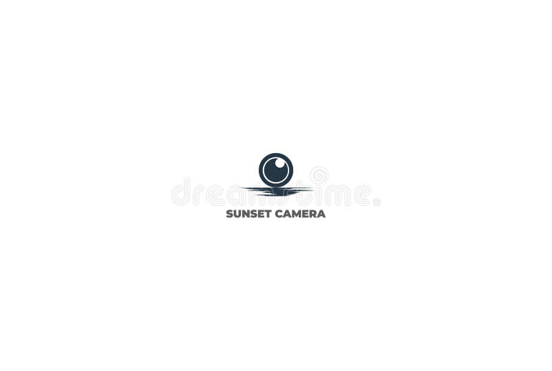 Sunset Sunrise Eye Camera Lens for Photography Logo Design Vector Stock ...
