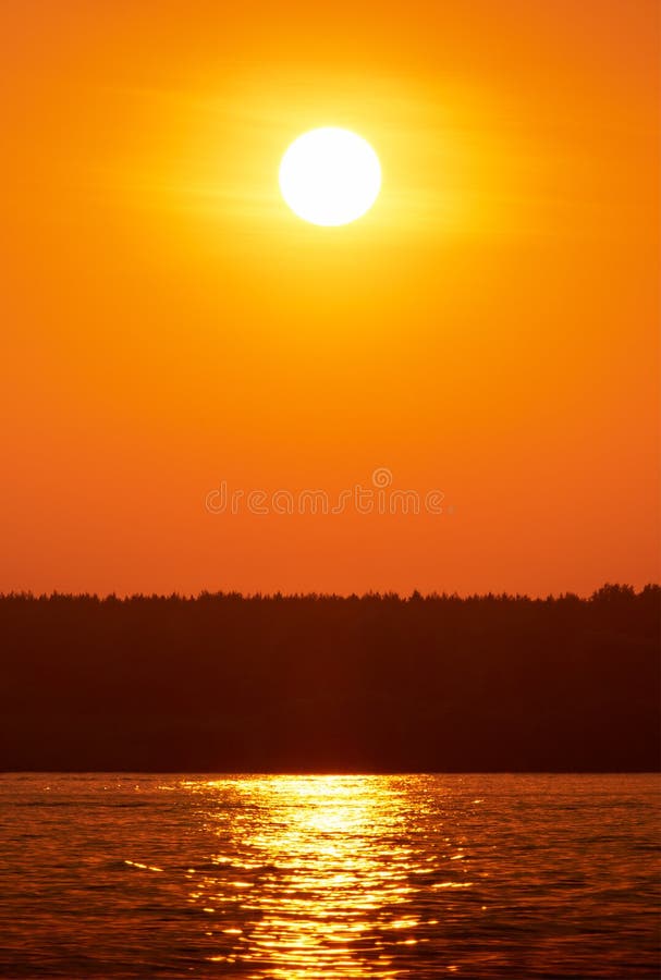 Sunset or Sunrise Over the River Stock Photo - Image of sunset, sunrise ...