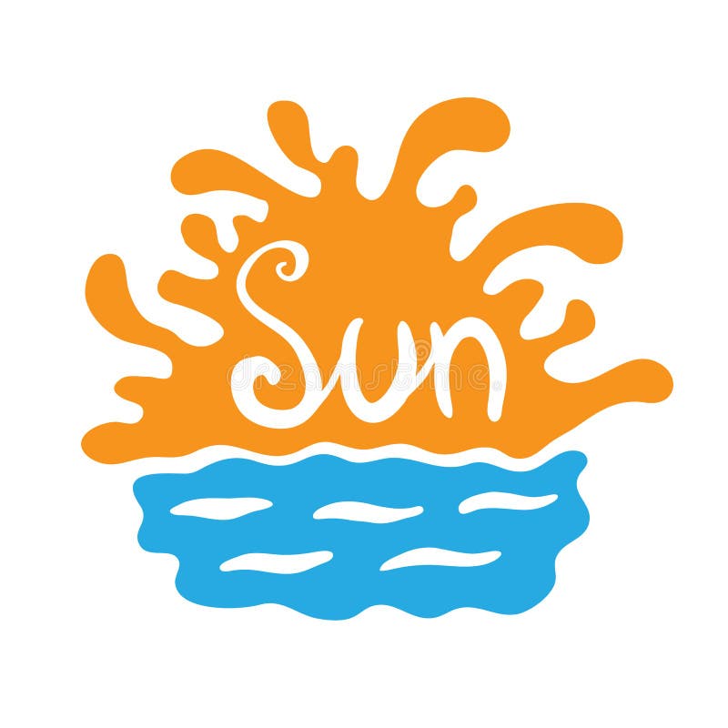 Sunset or Sunrise Over the Water, Vector Logo Stock Vector ...