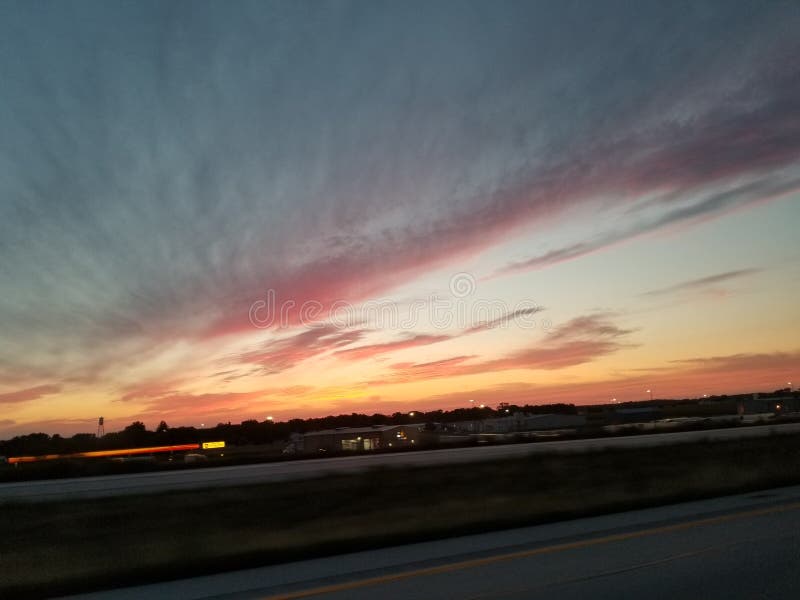 Sunset editorial stock photo. Image of iowa, orange, sunset - 98938158