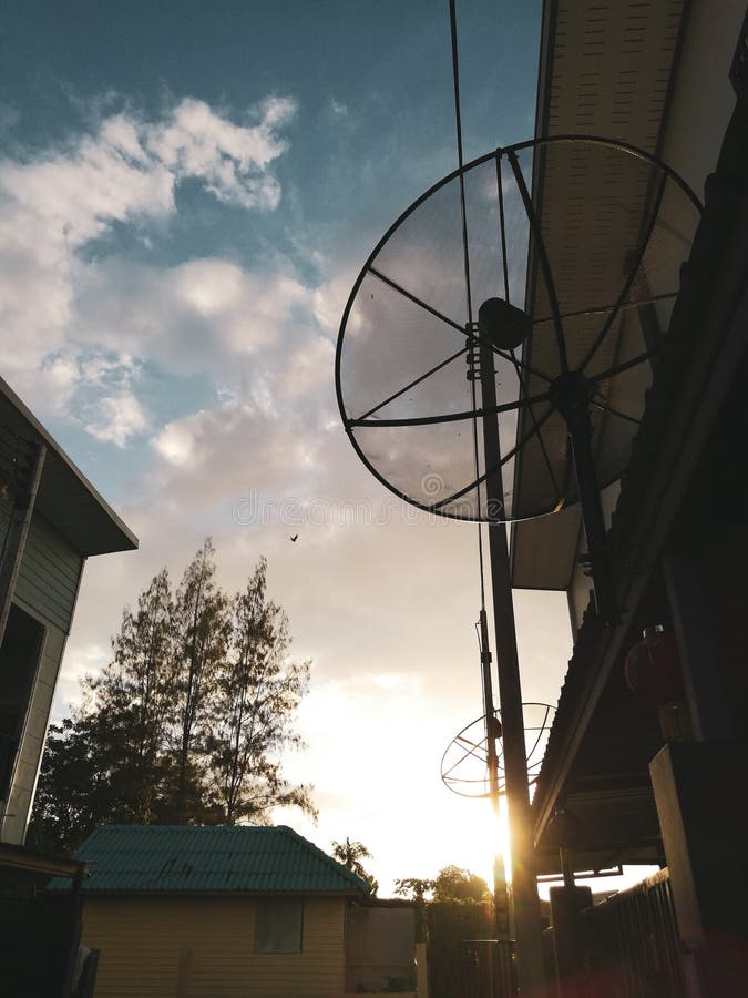 Satellite disc stock photo. Image of cloud, antenna, broadband - 15000944