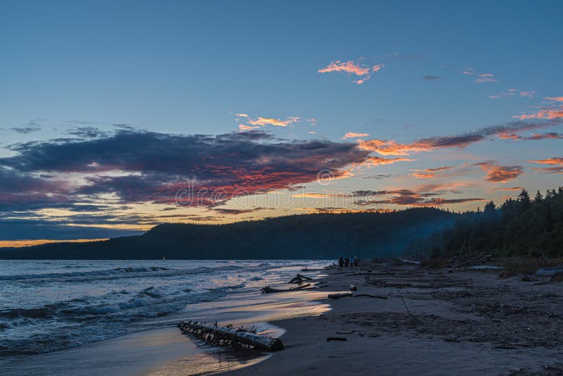 Sunset on Superior Lake stock image. Image of clouds - 254054203