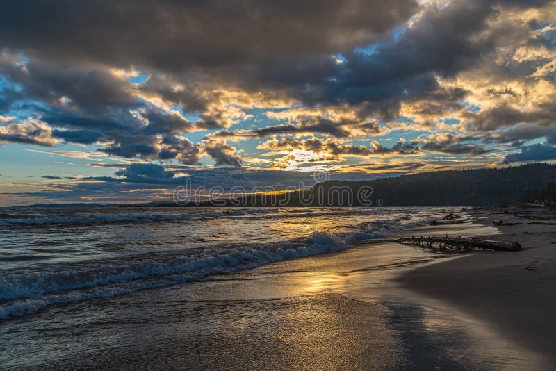 Sunset on Superior Lake stock photo. Image of sunset - 282157356