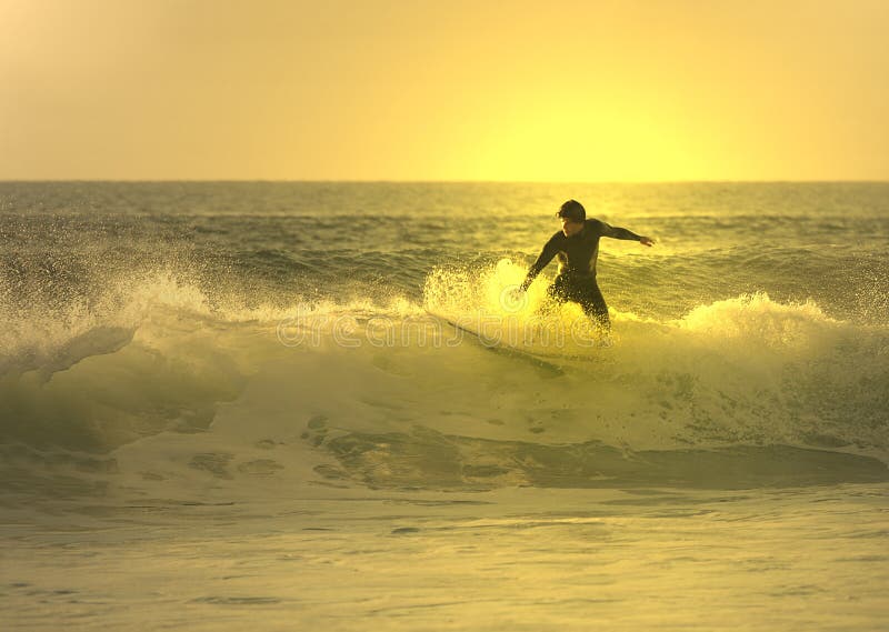 Sunset surfer running stock image. Image of sail, recreation - 1818101