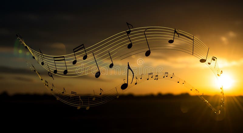 Sunset Symphony stock illustration. Illustration of notes - 364700294