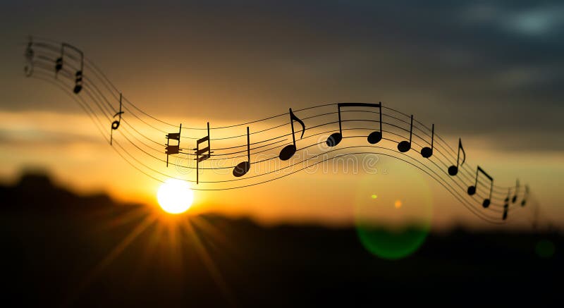 Sunset Symphony stock illustration. Illustration of text - 364700303