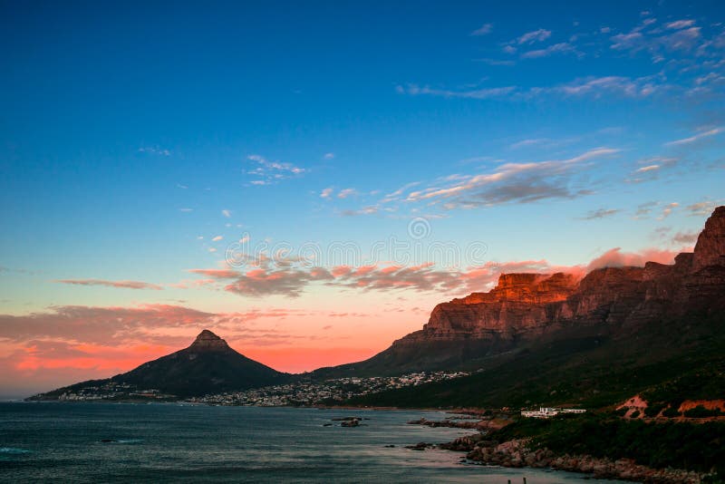 Sunset Table Mountain stock image. Image of table, apostles - 43025083