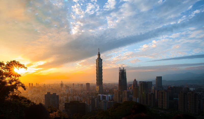 Sunset of Taipei 101 after Typhoon MALAKAS Editorial Photo - Image of ...