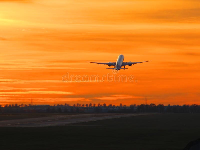 Sunset Takeoff stock image. Image of beautiful, dusk, flight - 2705447