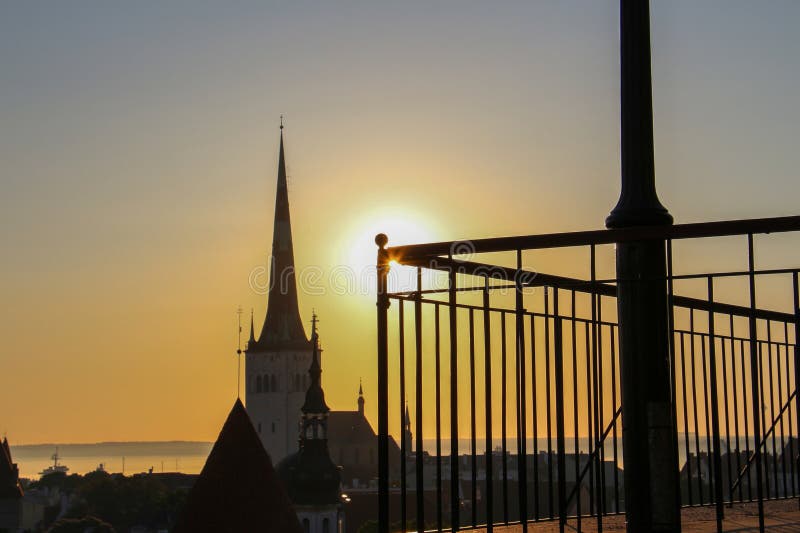 Sunset of Tallinn High Places Stock Photo - Image of places, tallinn ...